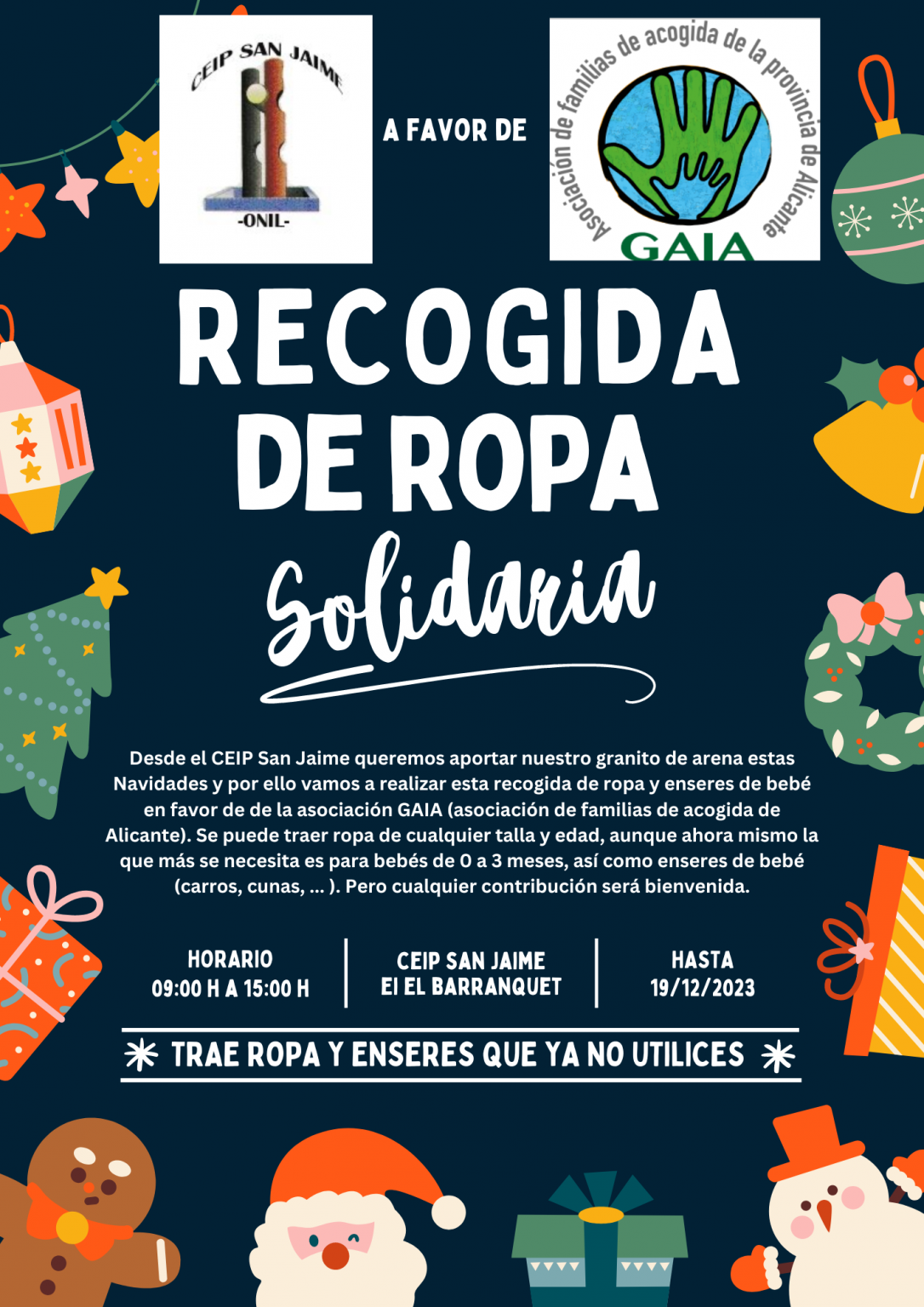 RECOGIDA DE ROPA – CEIP Sant Jaume