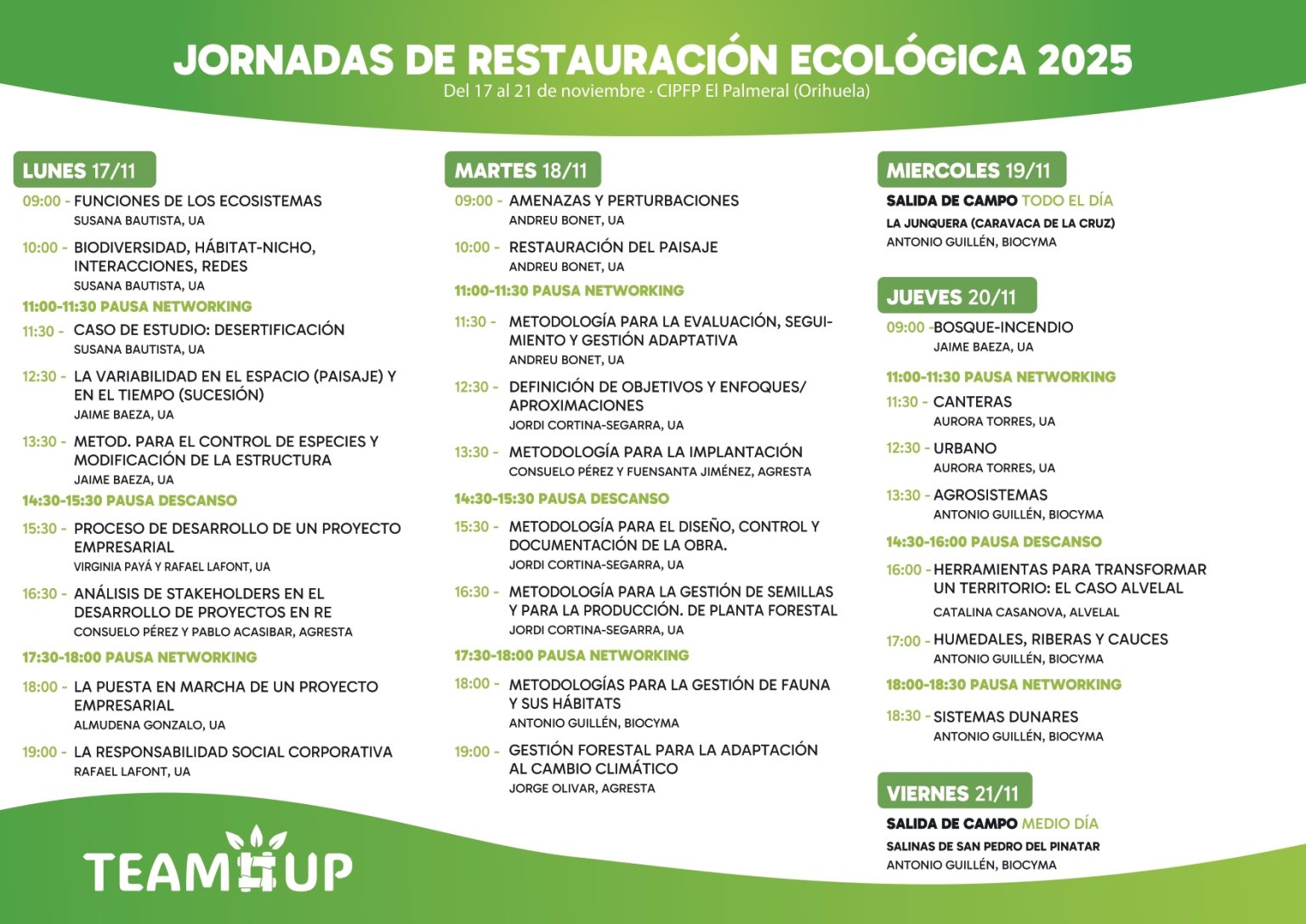 Jornadas de Restauración ecológica, proyecto Erasmus+ Team#Up – CIPFP ...