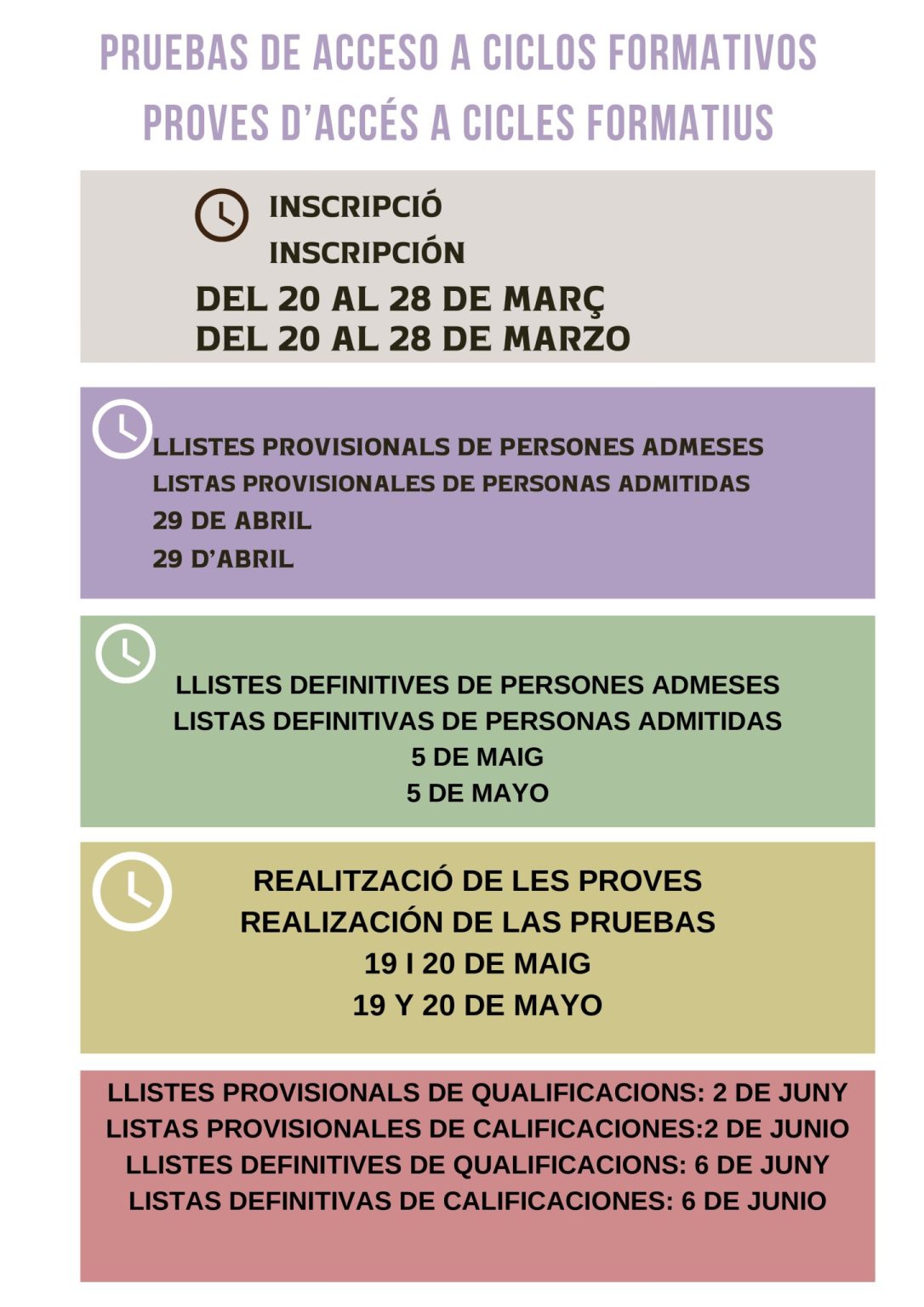 PROVES D’ACCÉS A CICLES FORMATIUS – IES Josep Iborra