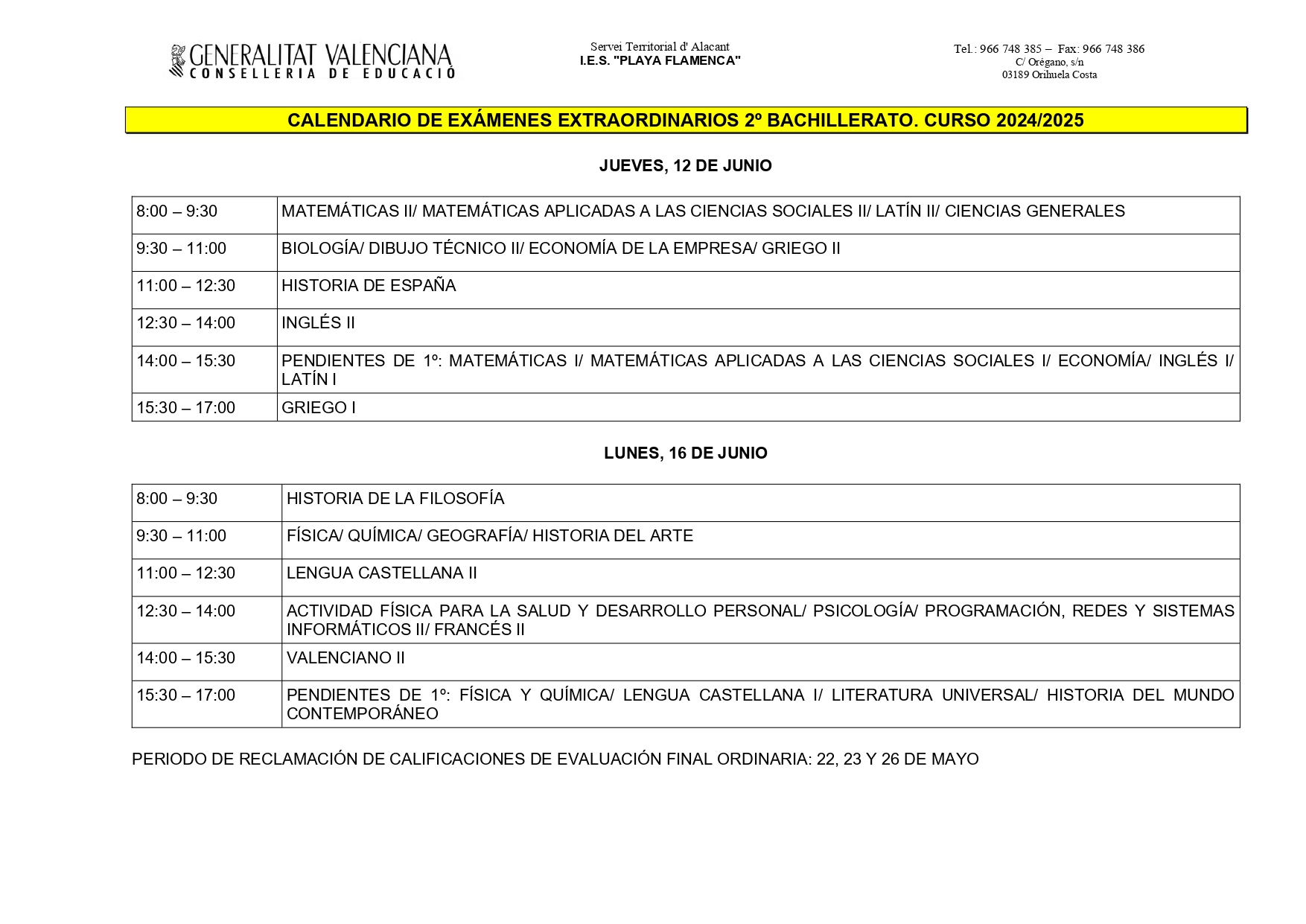 IES PLAYA FLAMENCA – Instituto de Educación Secundaria Playa Flamenca