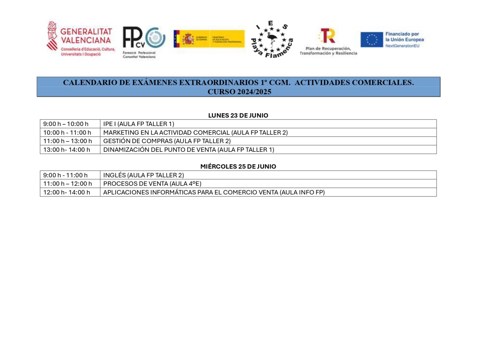 IES PLAYA FLAMENCA – Instituto de Educación Secundaria Playa Flamenca