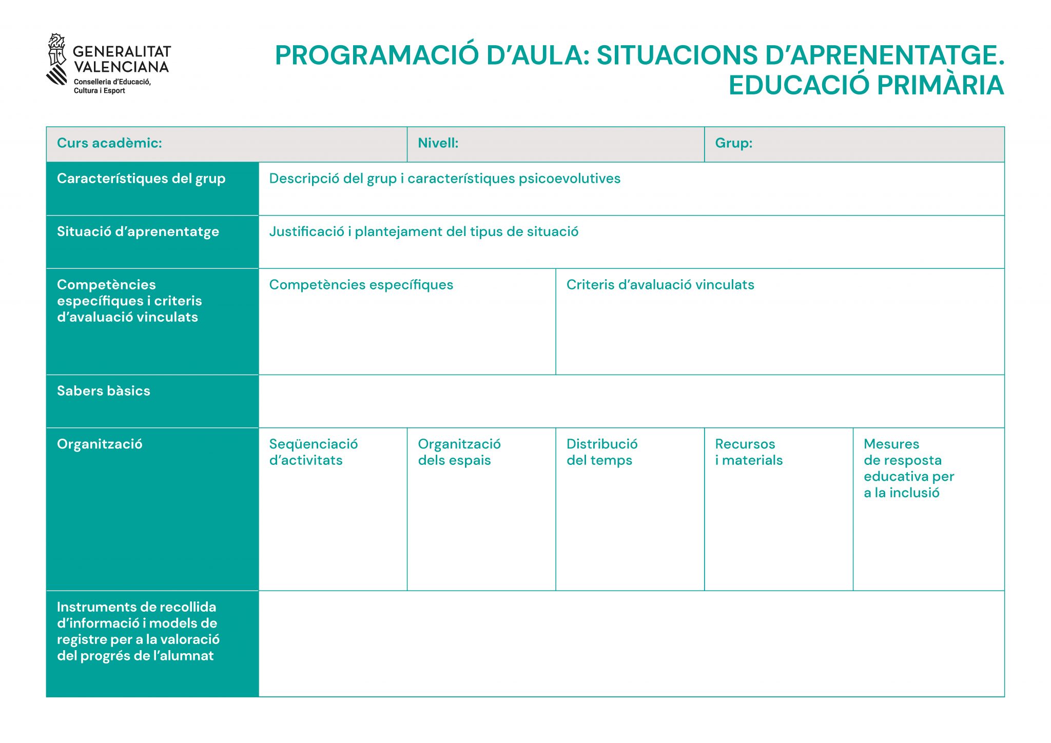 Primària – Nou currículum