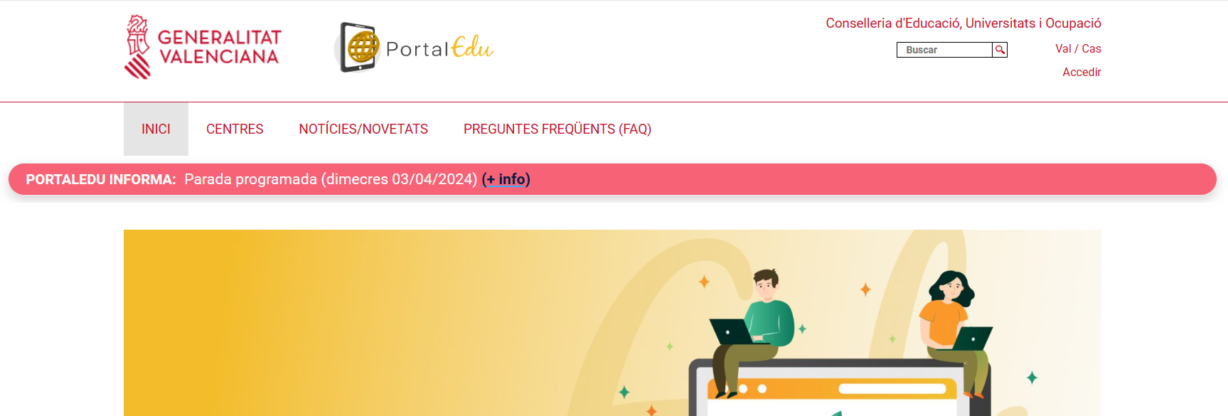 Nuevo banner para avisos e información – Portaledu