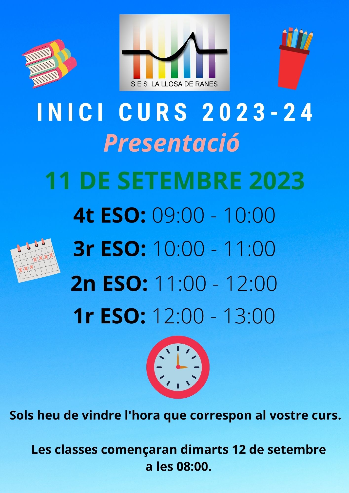Inici de curs 2023-24 – SES LA LLOSA DE RANES